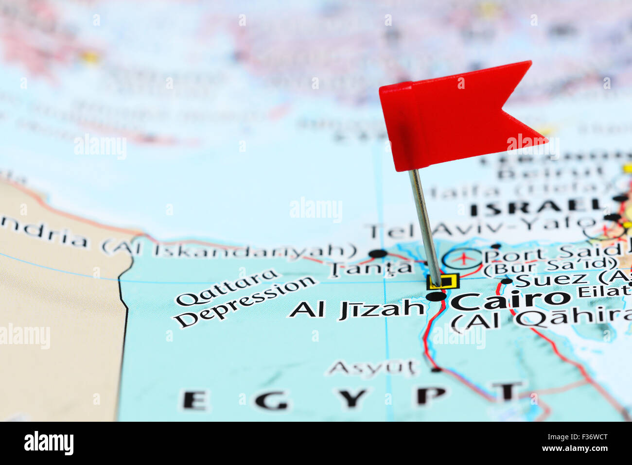 Cairo pinned on a map of Asia Stock Photo - Alamy