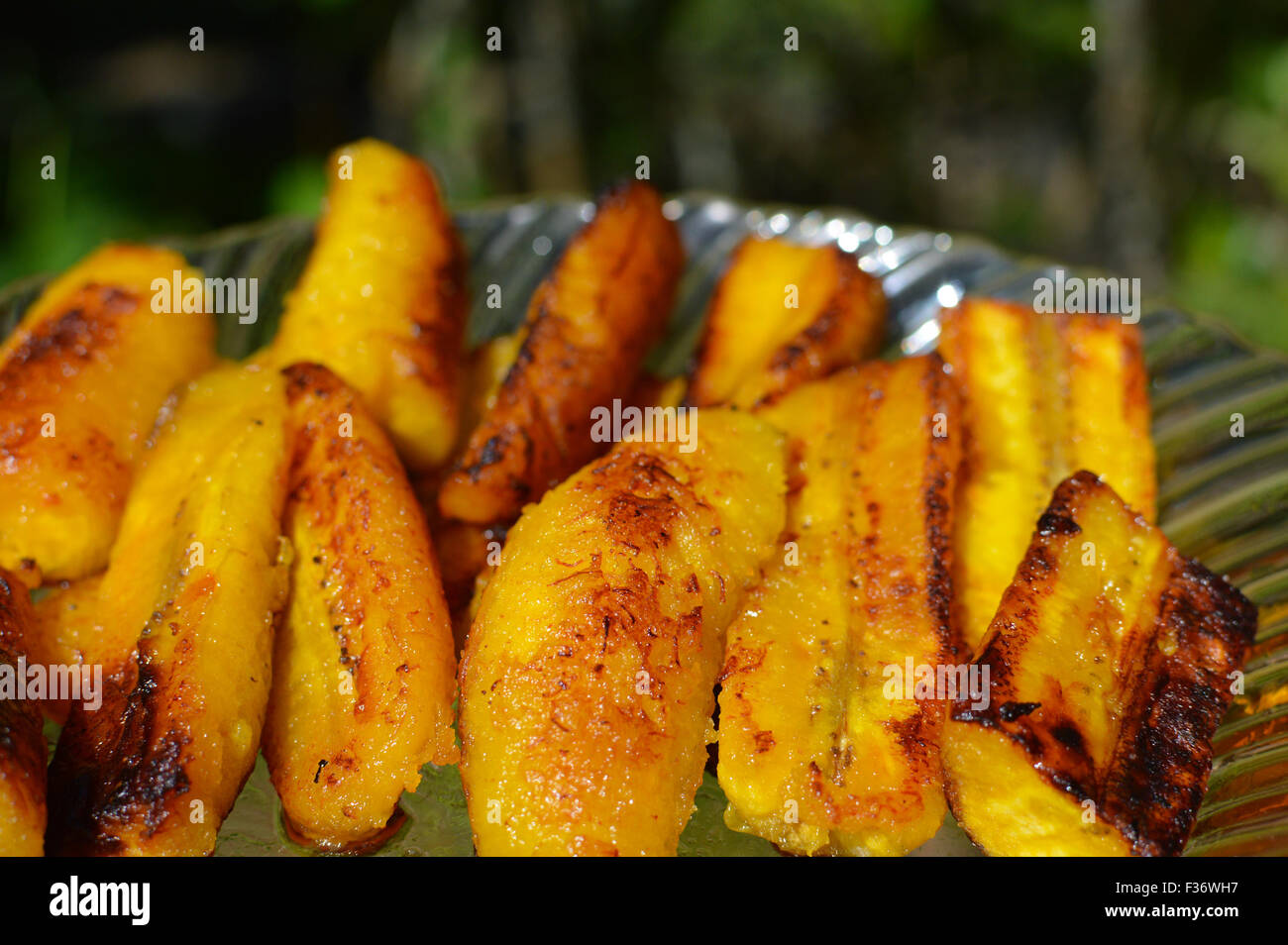 Ripe fried sweet plantain - delicious meal served in Central America ...