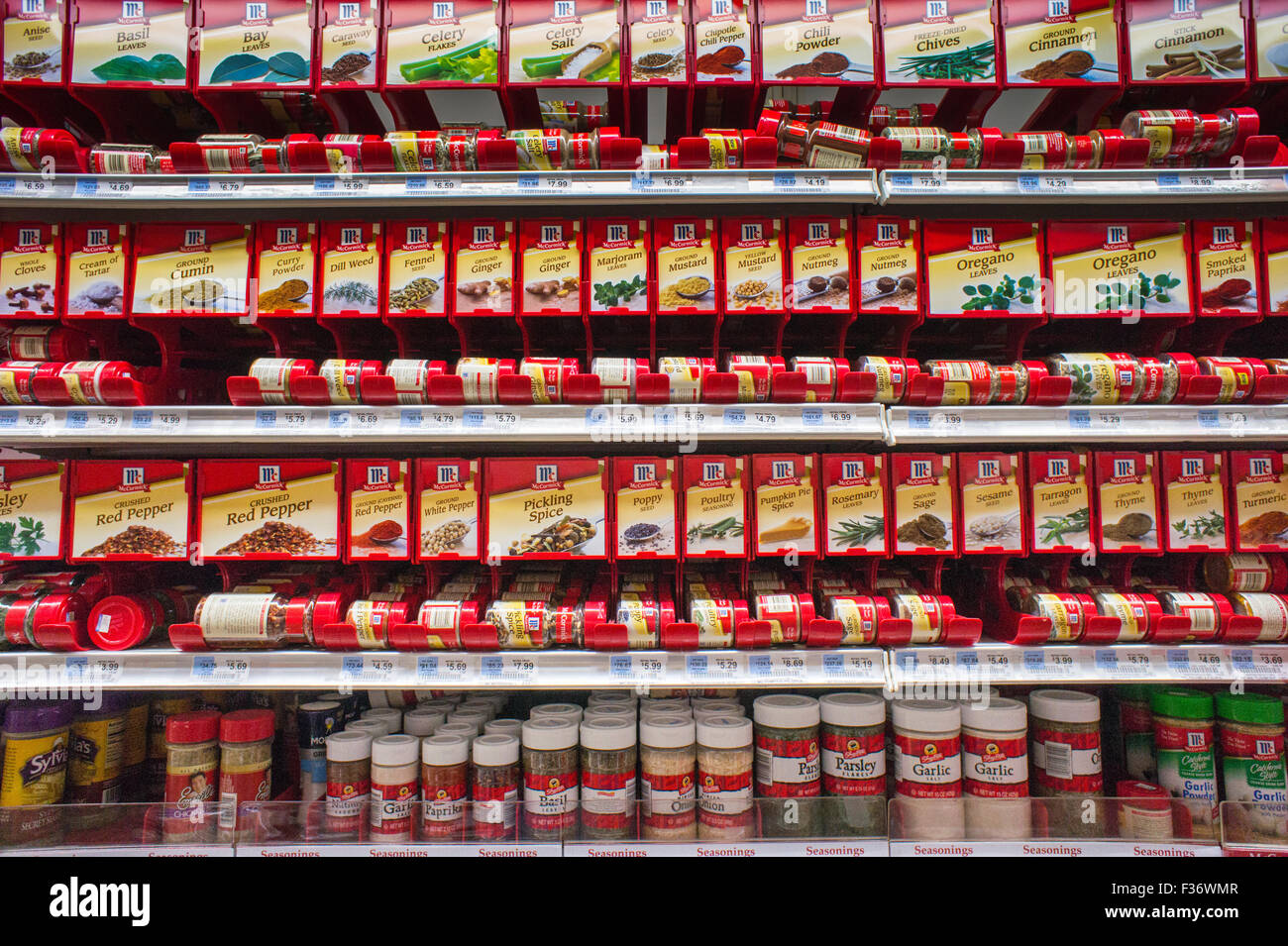 A selection of McCormick brand spices in a supermarket in New York on ...