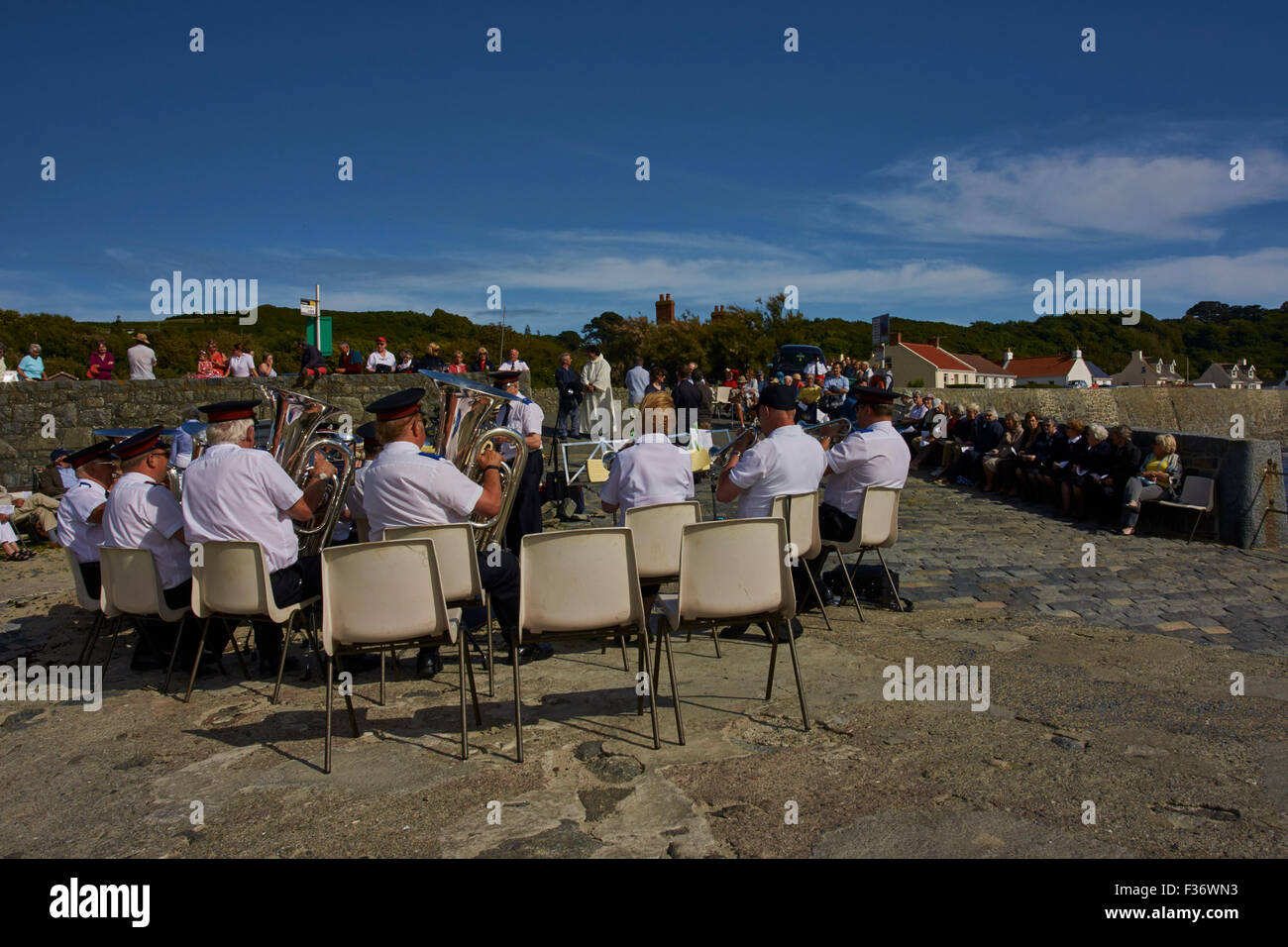 Open air church service Stock Photo - Alamy
