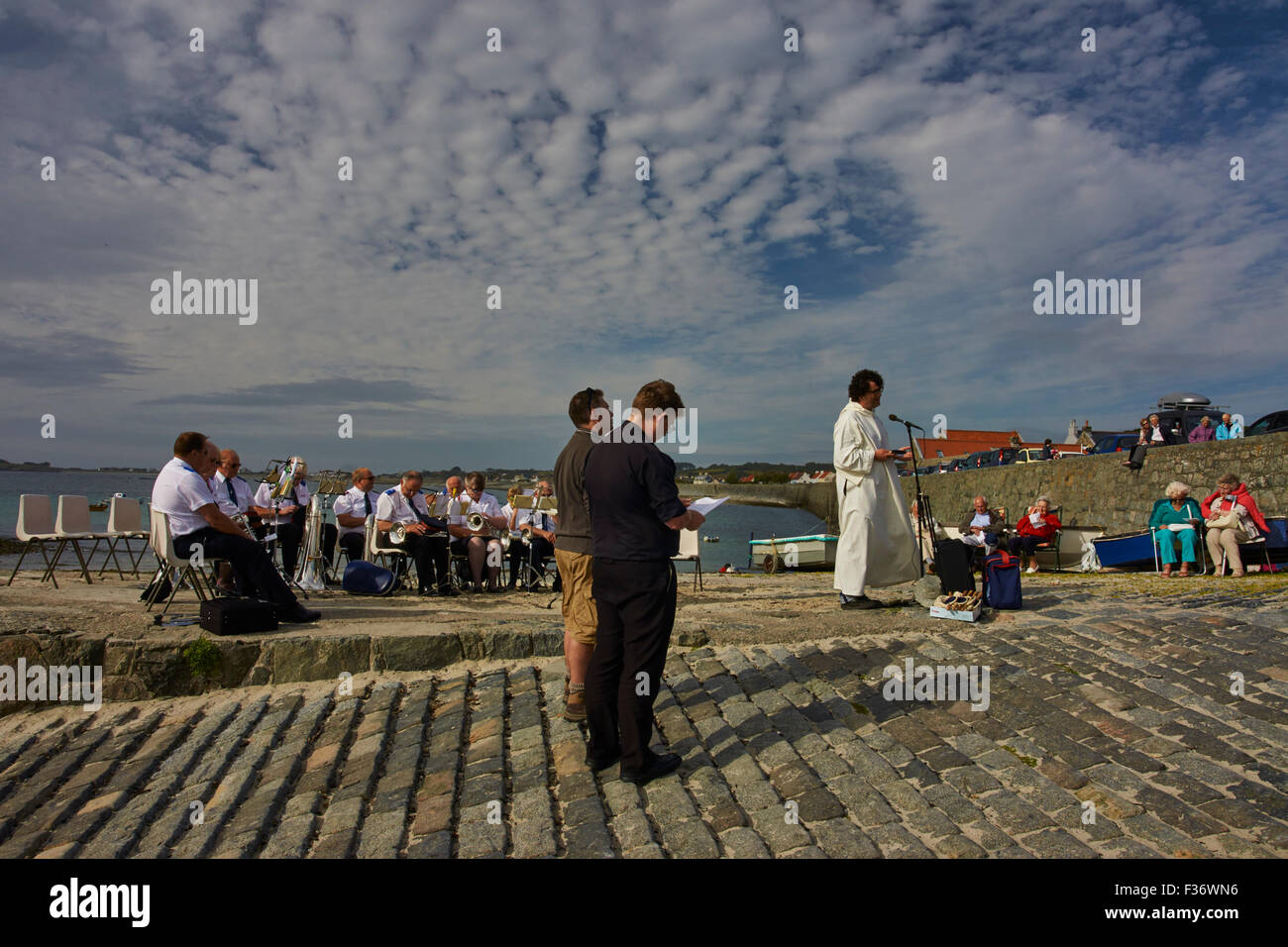 Open air church service Stock Photo - Alamy
