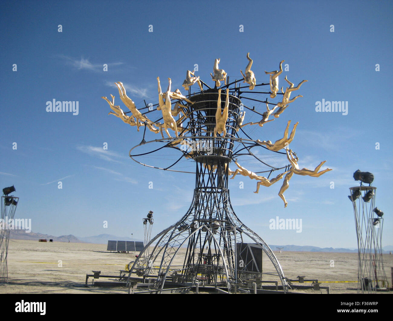 An art installation in the playa during the annual Burning Man festival ...