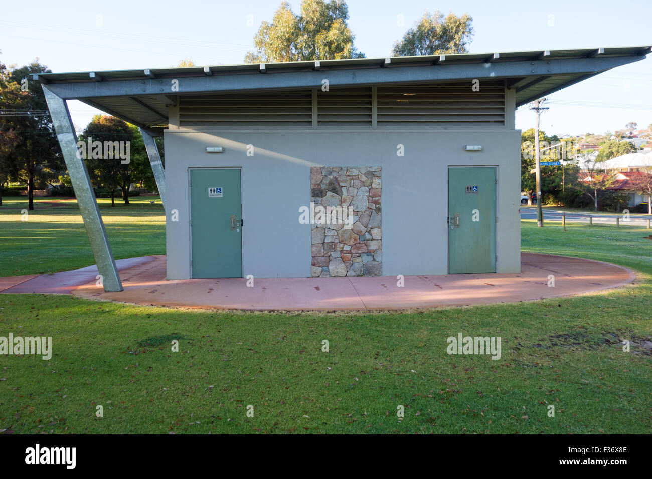 Toilet design in a public park Stock Photo - Alamy