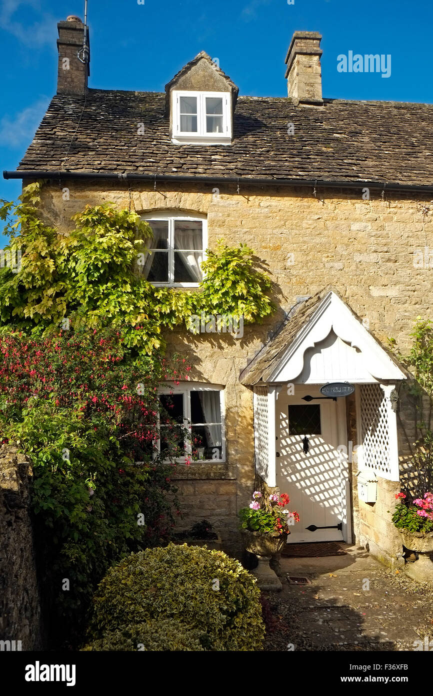 Upper Slaughter Stone Cottage Cotswolds Gloucestershire England UK ...