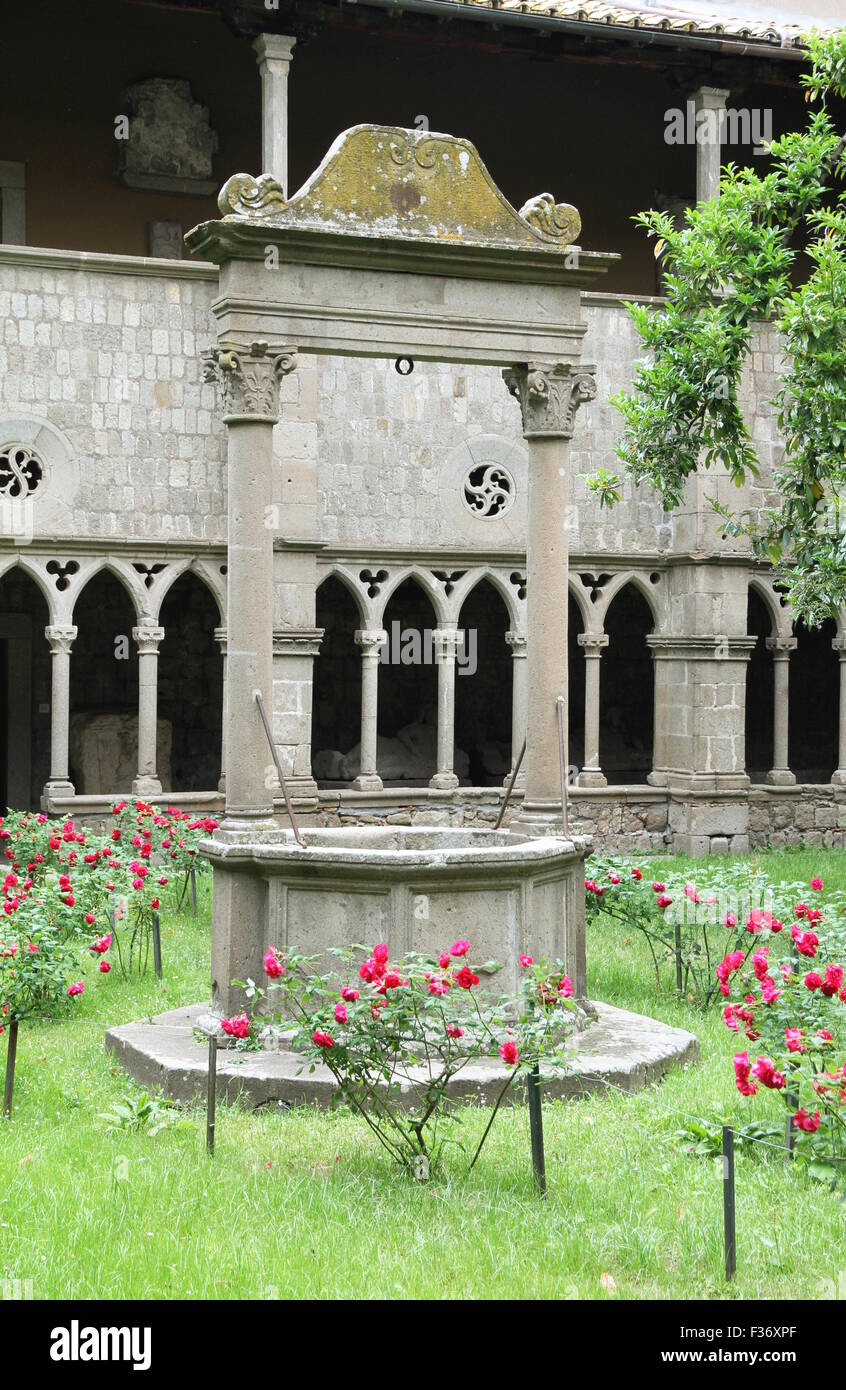 Ancient well at the Museo di Viterbo garden in Viterbo, Italy Stock ...