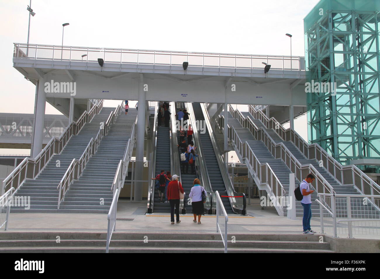Stairway and escalators at the Expo gate in Milan, Italy Stock Photo ...