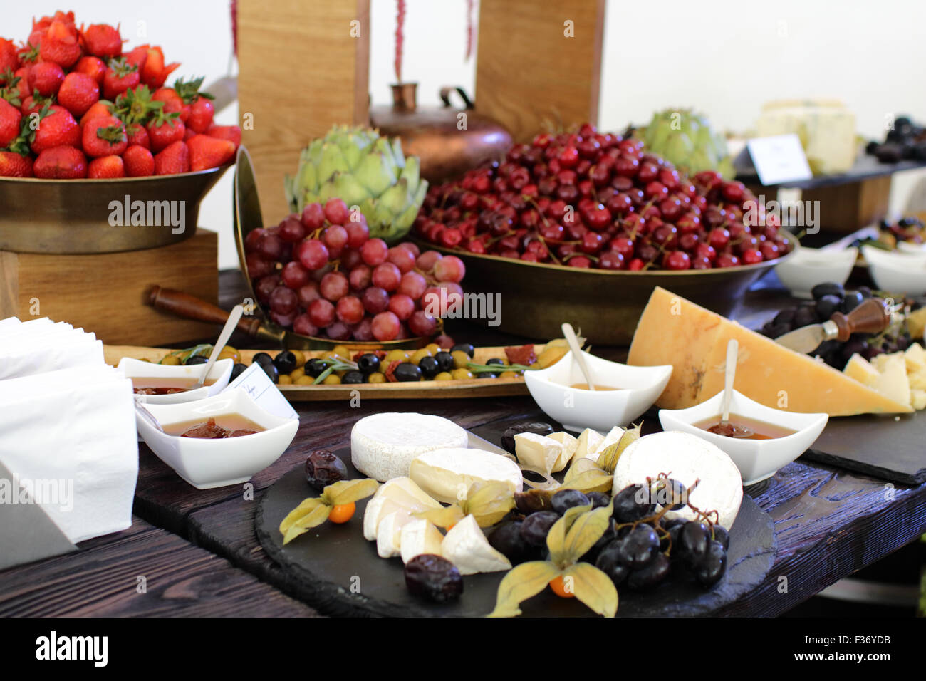 preparation of dishes for buffet Stock Photo - Alamy