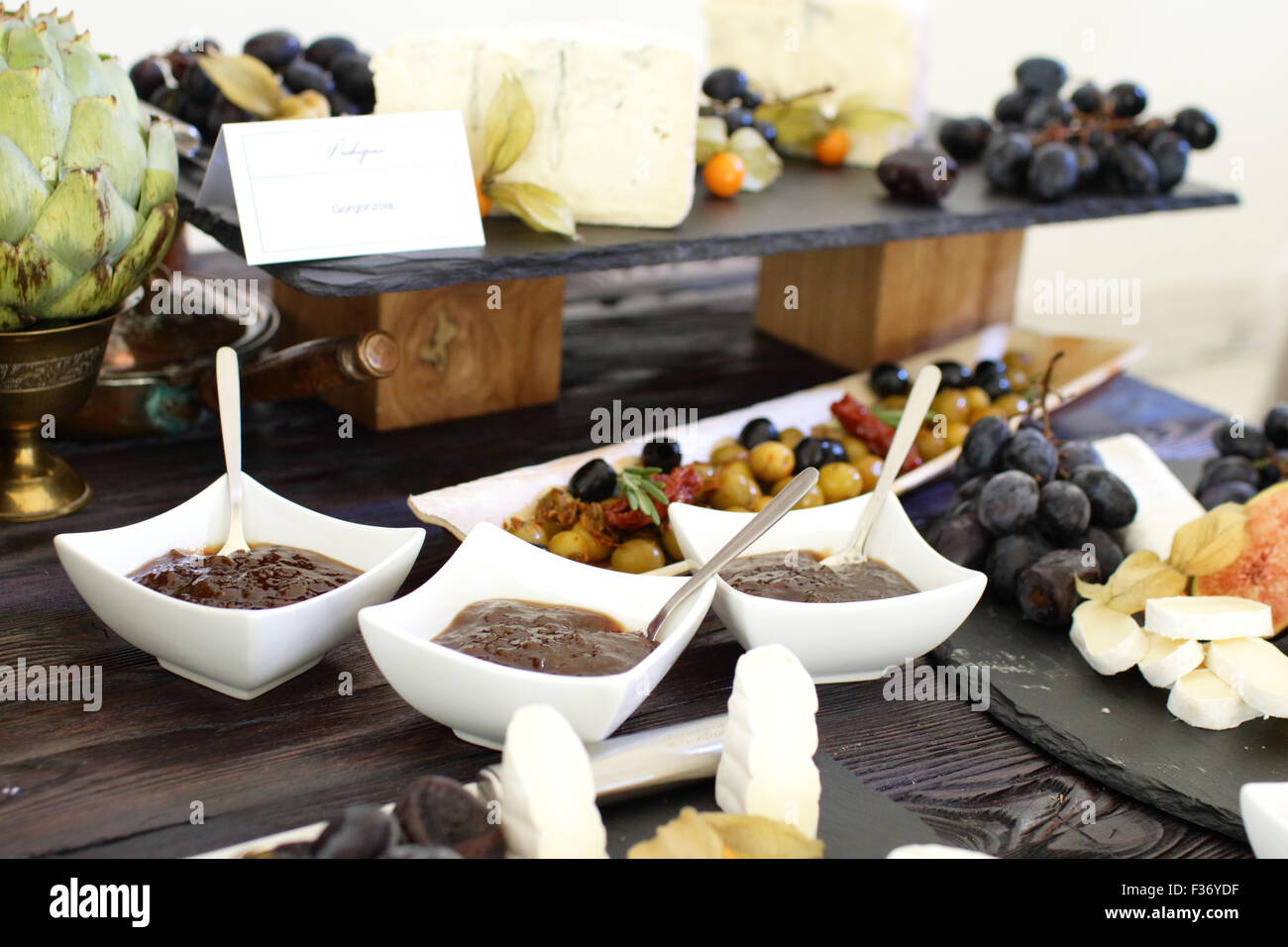 preparation of dishes for buffet Stock Photo - Alamy