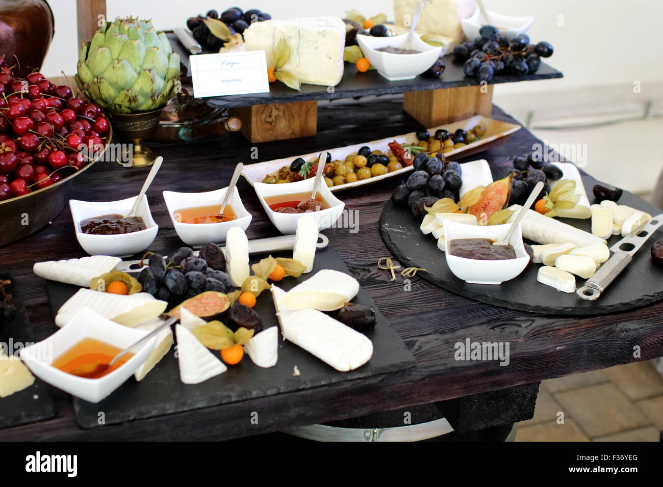 preparation of dishes for buffet Stock Photo - Alamy