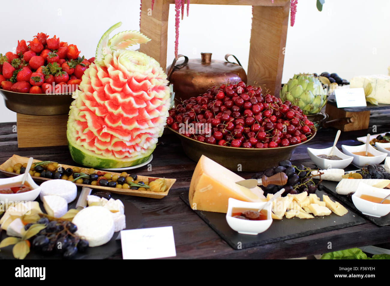 preparation of dishes for buffet Stock Photo - Alamy