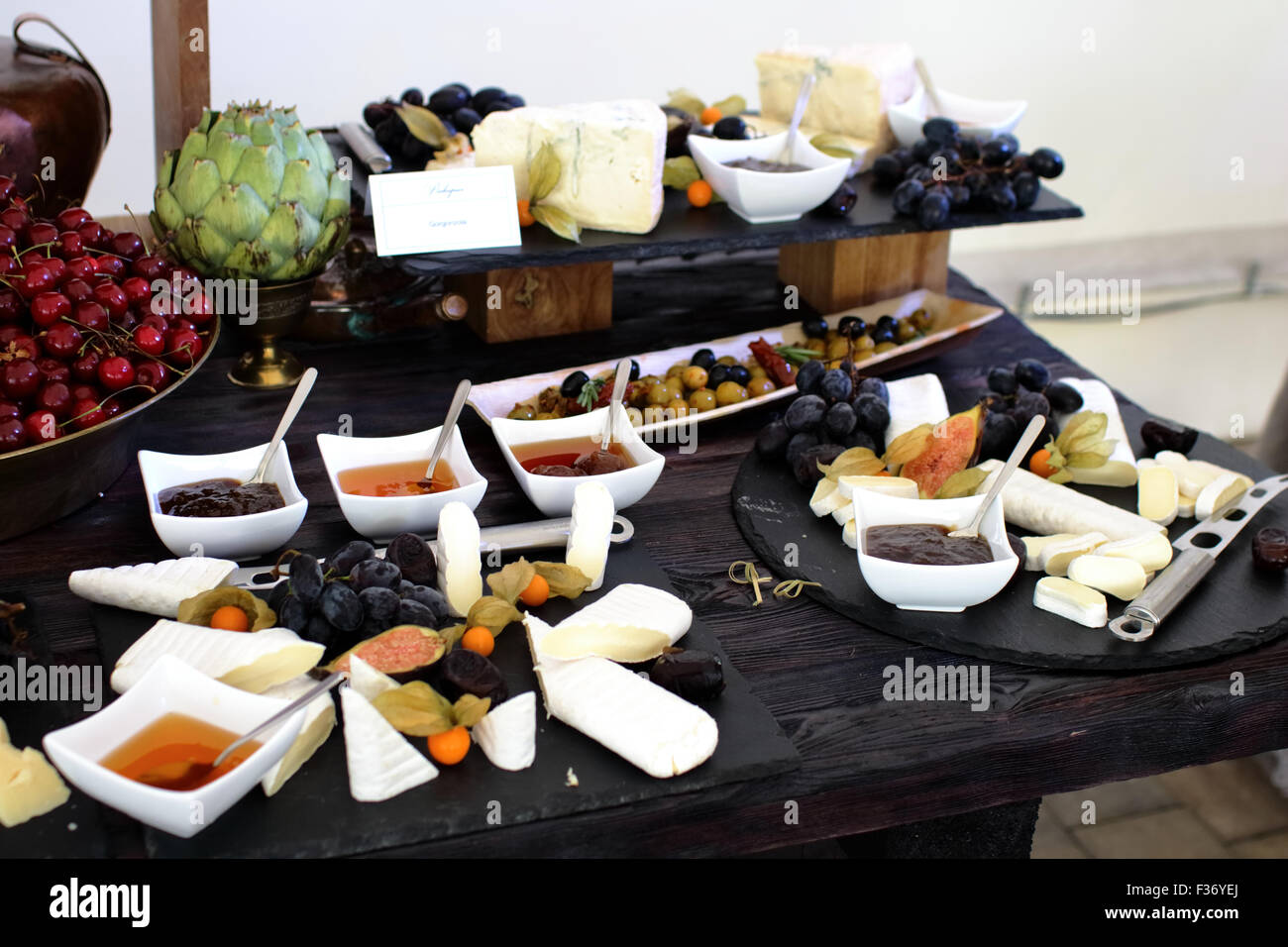 preparation of dishes for buffet Stock Photo - Alamy