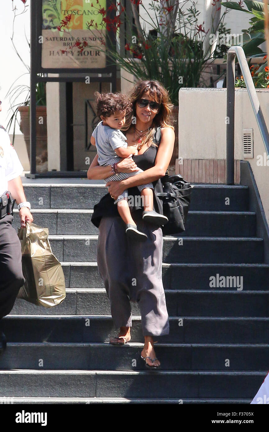 Academy Award-winning actress Halle Berry was all smiles with son Maceo ...