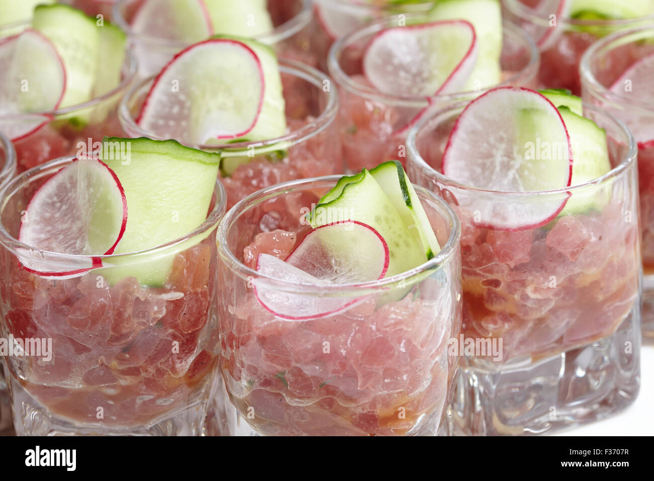 Appetizer in a glass beaker on a buffet Stock Photo - Alamy