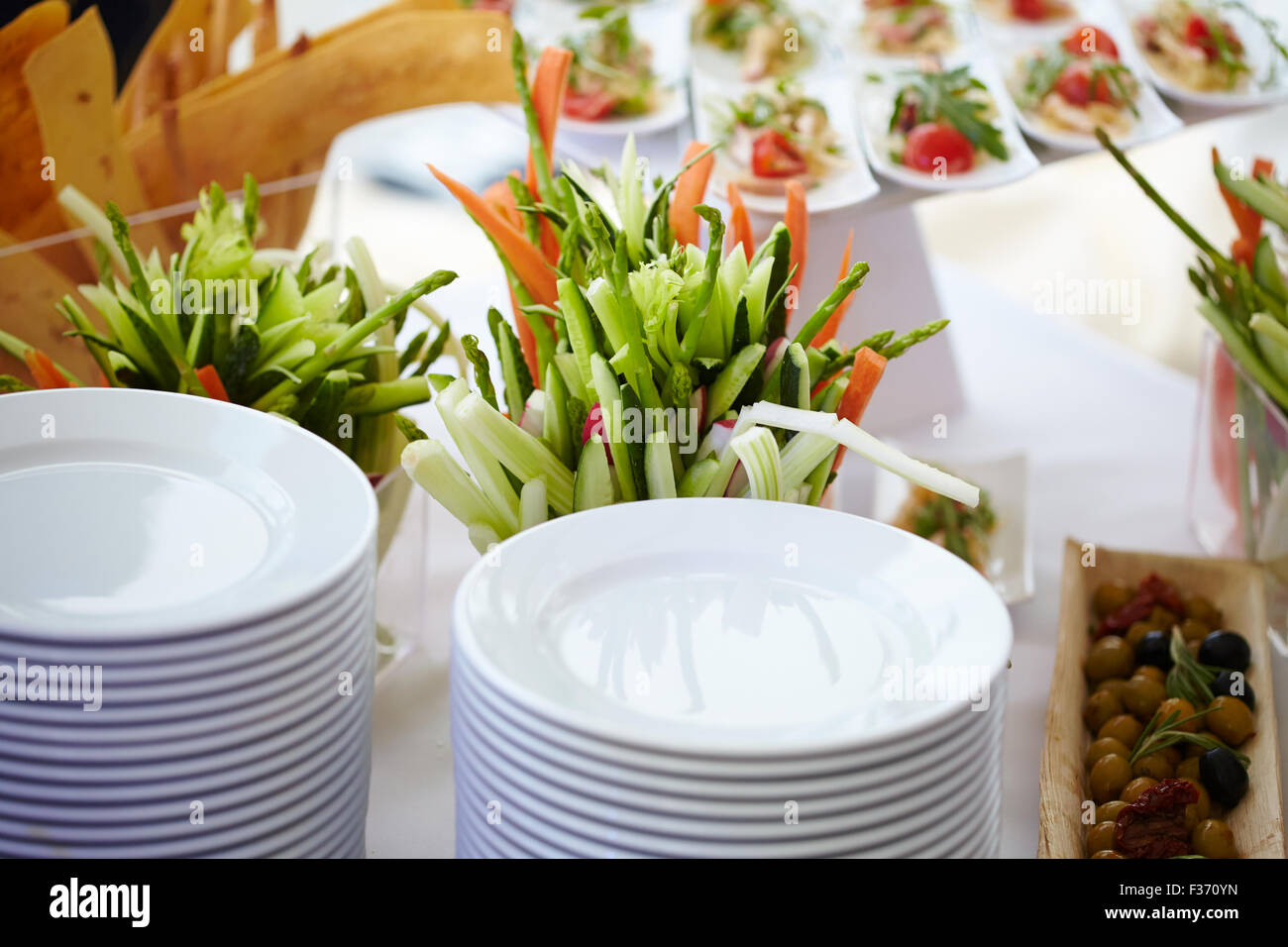 preparation of dishes for buffet Stock Photo - Alamy
