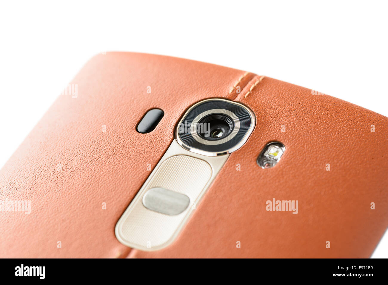 Closeup of Smartphone Camera Module on the back, isolated on white ...