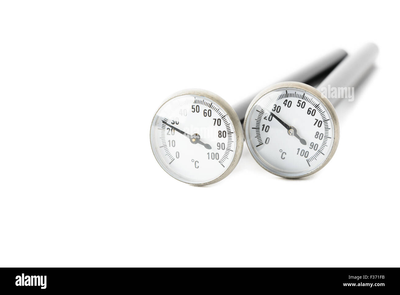 close-up of cooking thermometer and gauge, isolated on white Stock ...