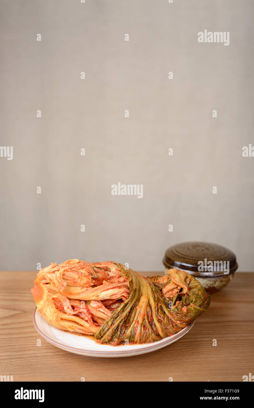 Gimchi(Kimchi) is a traditional fermented Korean side dish made of ...