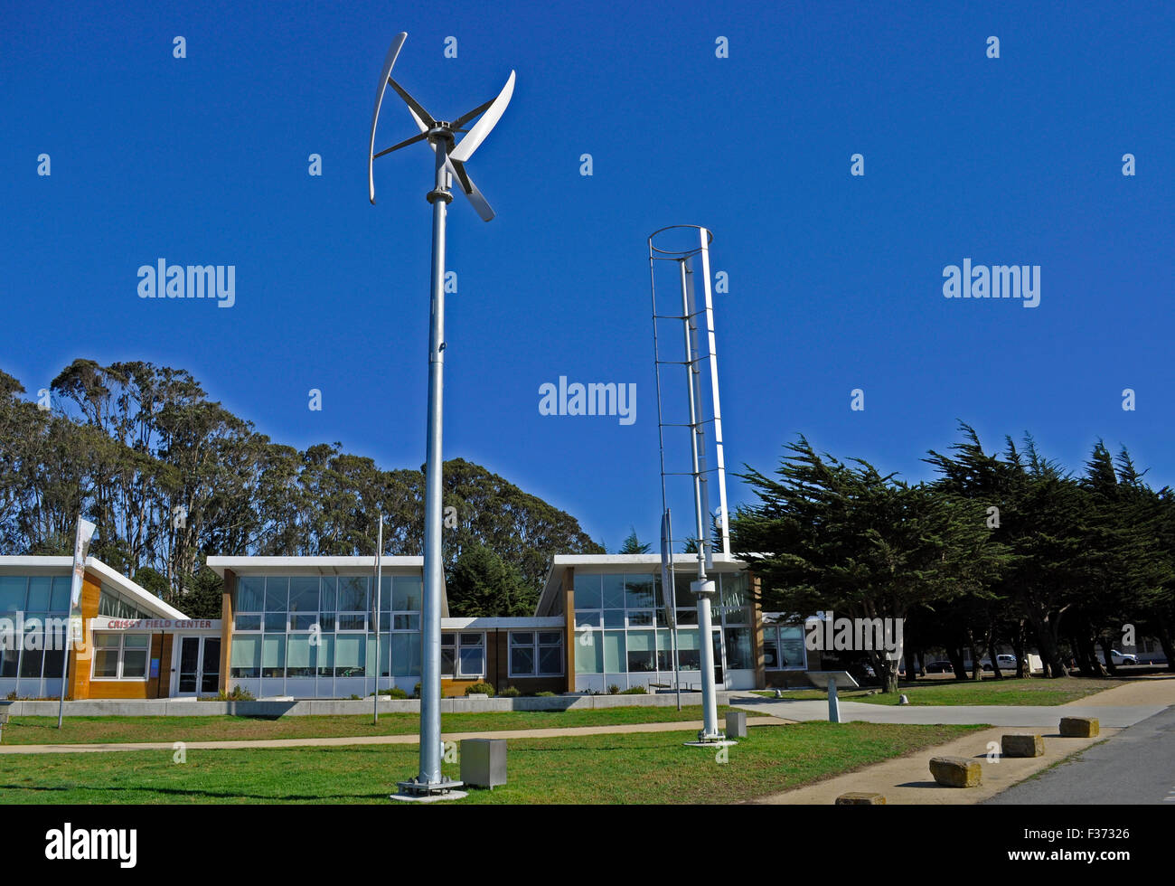 wind turbines, Crissy Field Center, San Francisco Stock Photo - Alamy
