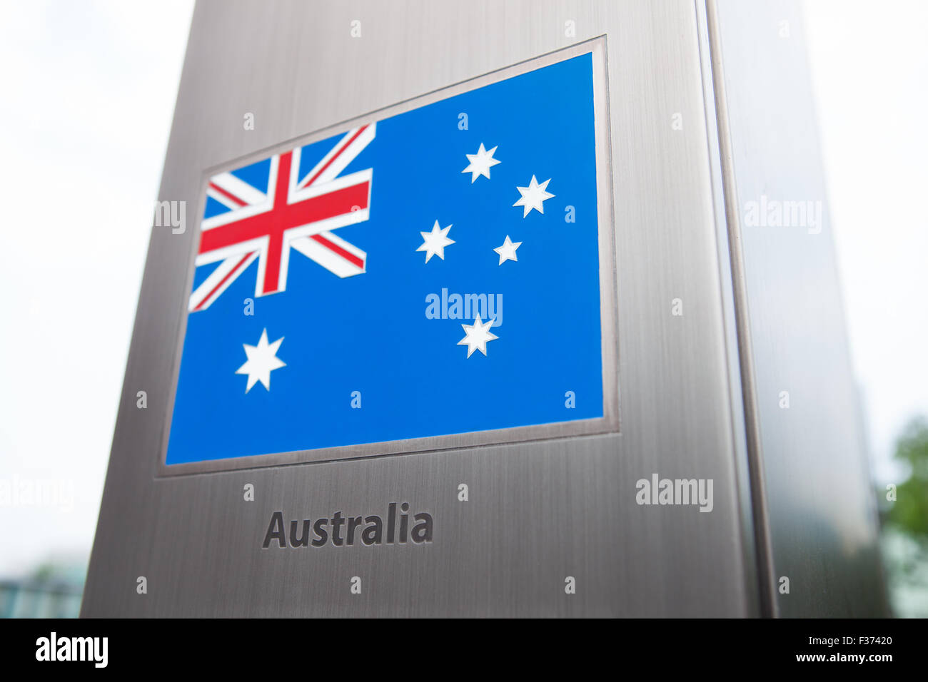 Series of national flags on pole - Australia Stock Photo - Alamy
