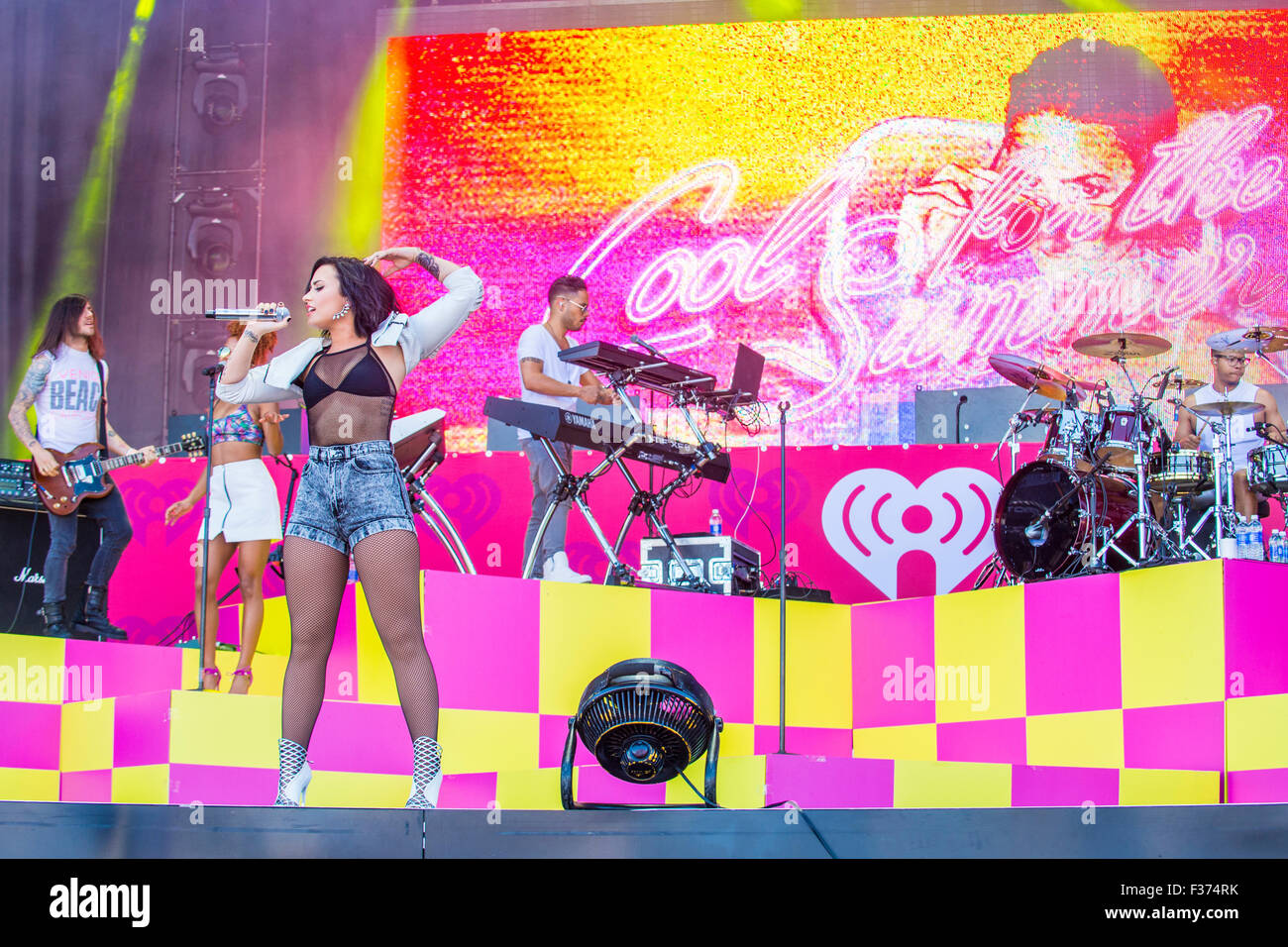 Recording artist Demi Lovato performs onstage at the 2015 iHeartRadio ...
