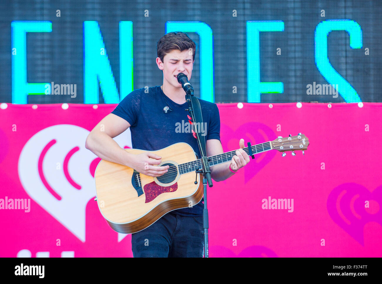 Singer Shawn Mendes performs onstage at the 2015 iHeartRadio Music ...