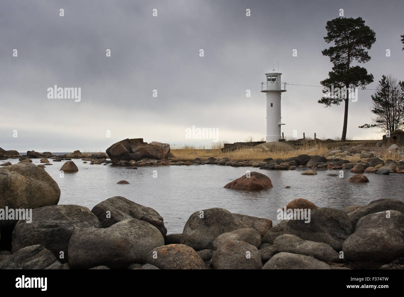 LIghthouse at cloudy weather Stock Photo - Alamy