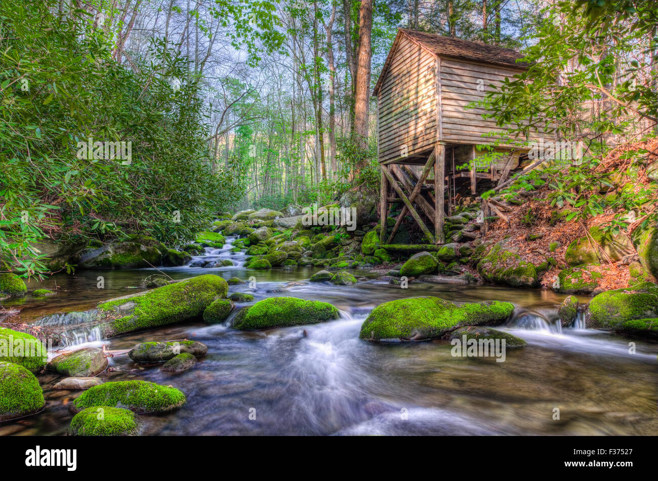 The Reagan Grist Mill on the Roaring Fork Motor Trail in the Great Smoky Mountains National Park ...