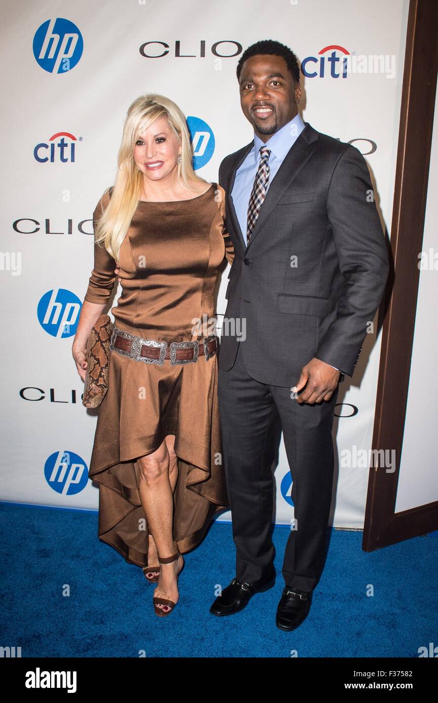 New York, NY, USA. 30th Sep, 2015. Gail Evertz, Donte Stallworth at ...