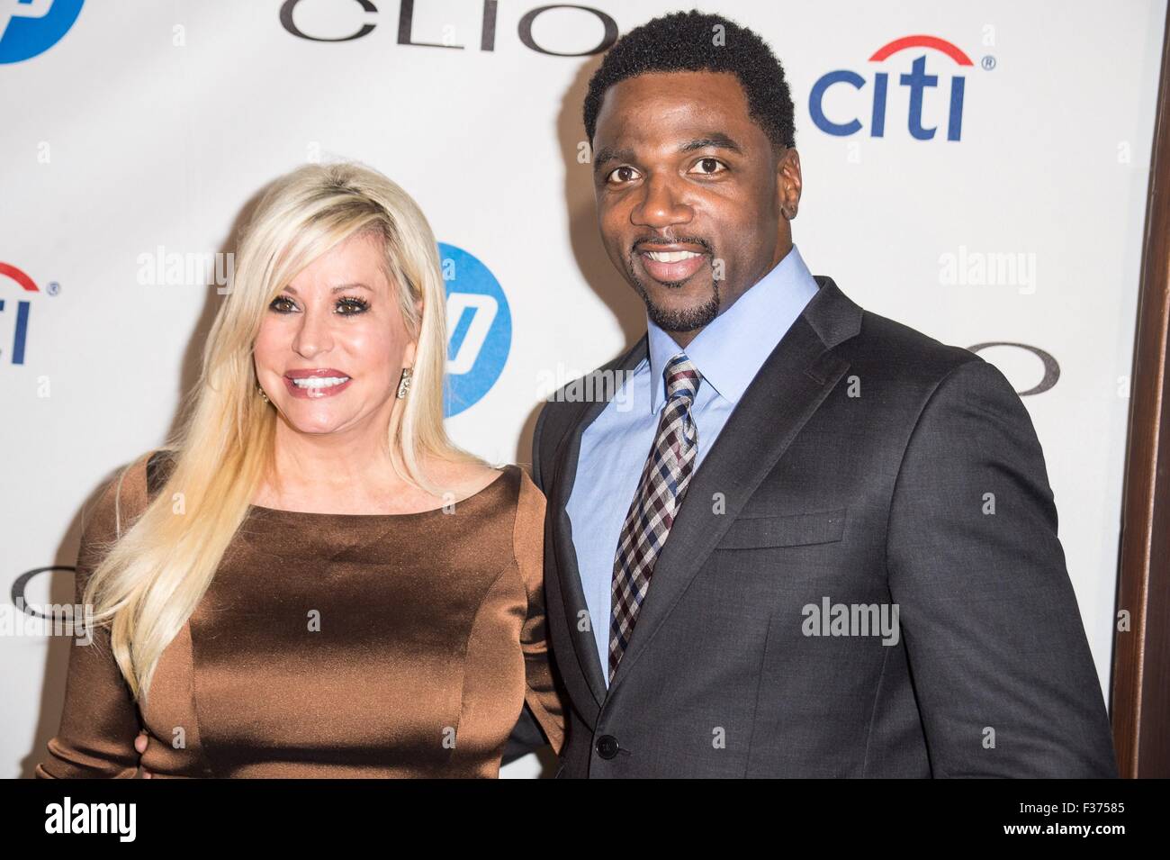 New York, NY, USA. 30th Sep, 2015. Gail Evertz, Donte Stallworth at ...