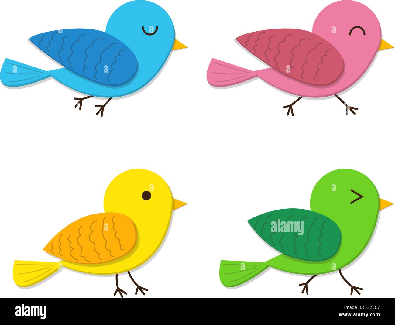 Small bird orange red Stock Vector Images - Alamy