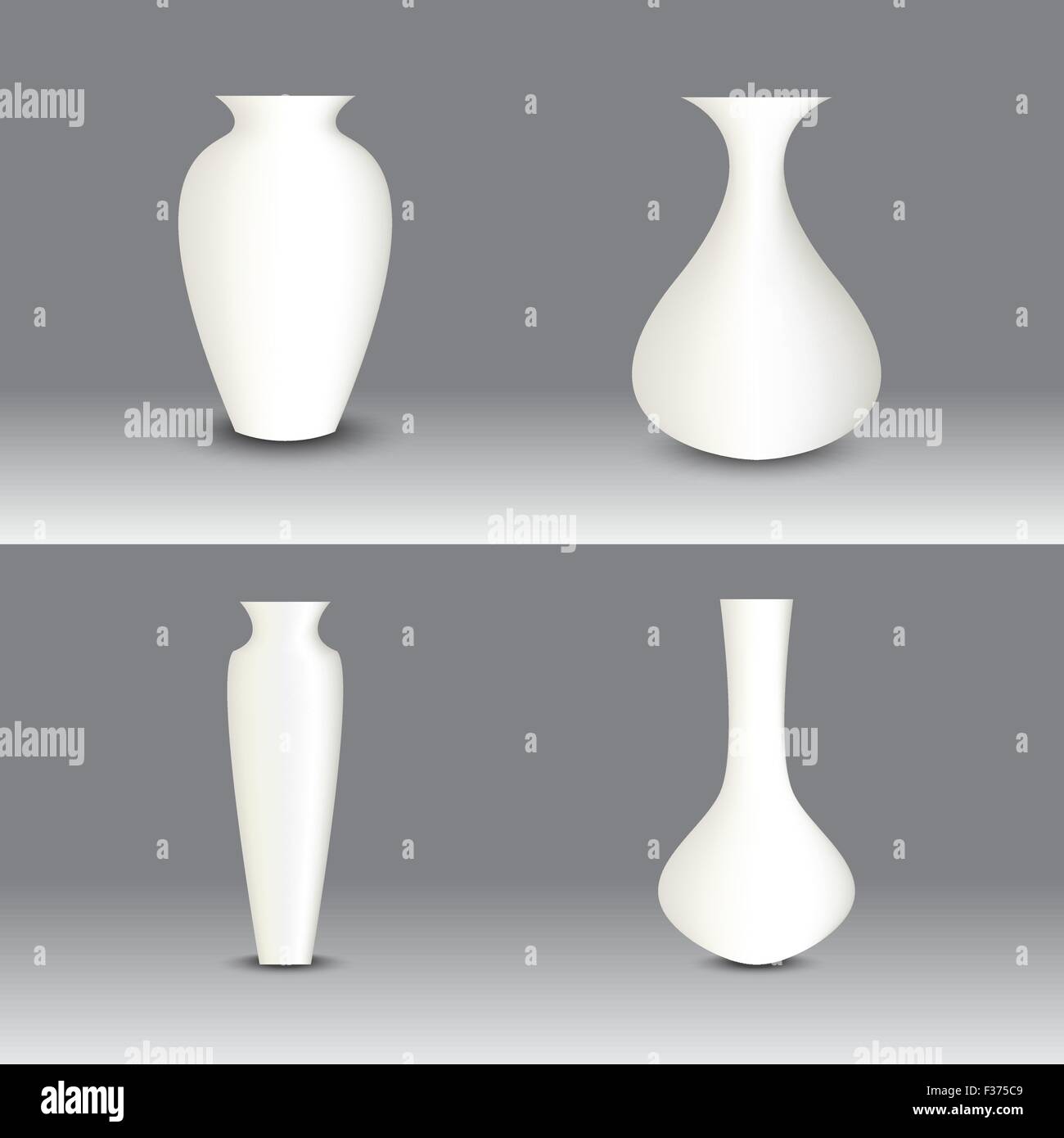 White Vase Set Vector Object Stock Vector Image And Art Alamy