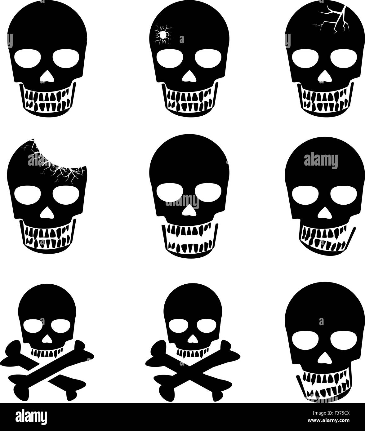 Set of Skull and crossbones icon vector Stock Vector Image & Art - Alamy
