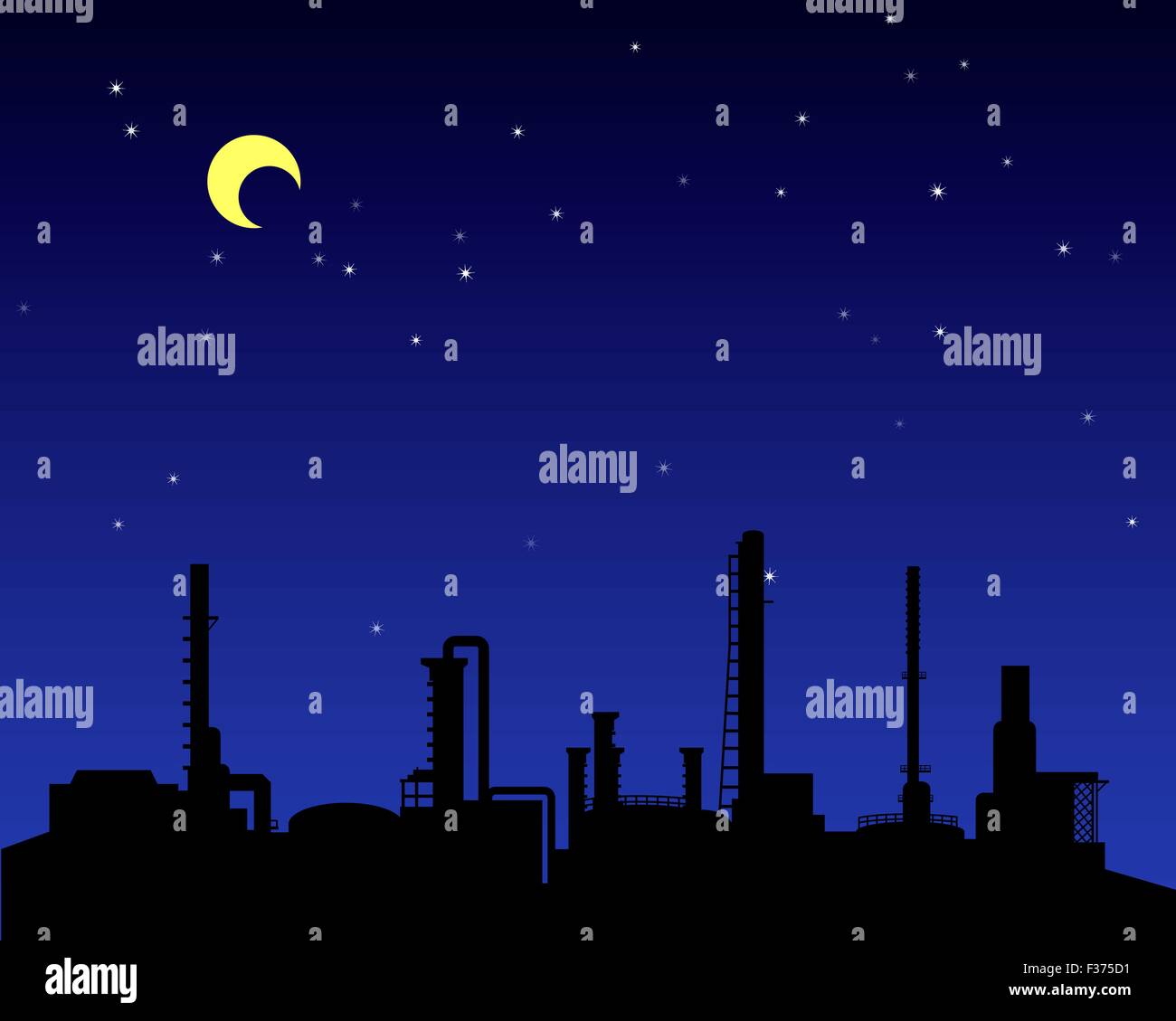 Night chemical factory Stock Vector Images - Alamy