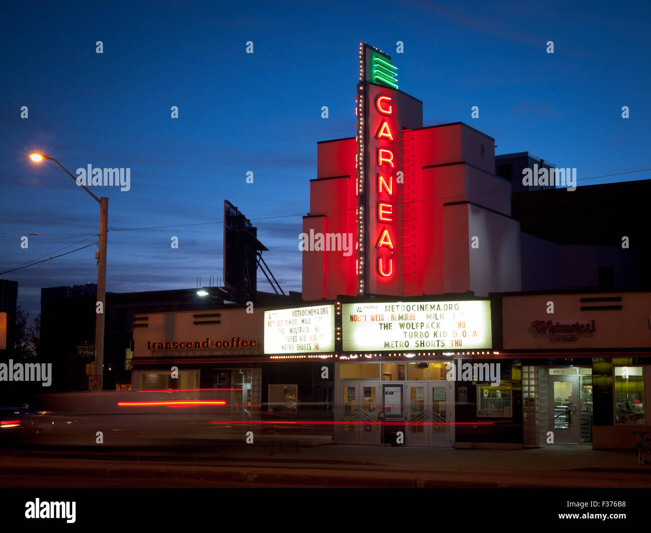 A night view of the historic Garneau Theatre in the Garneau ...