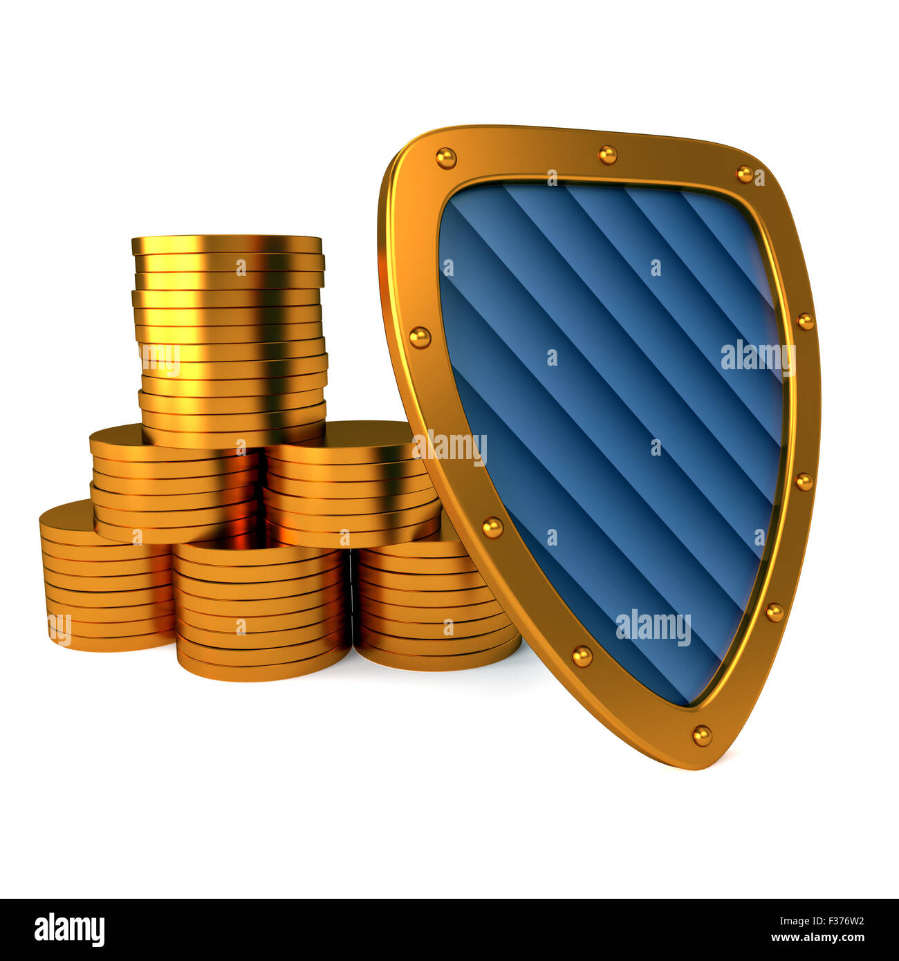 shield with dollar sign, excellent 3d illustration Stock Photo - Alamy