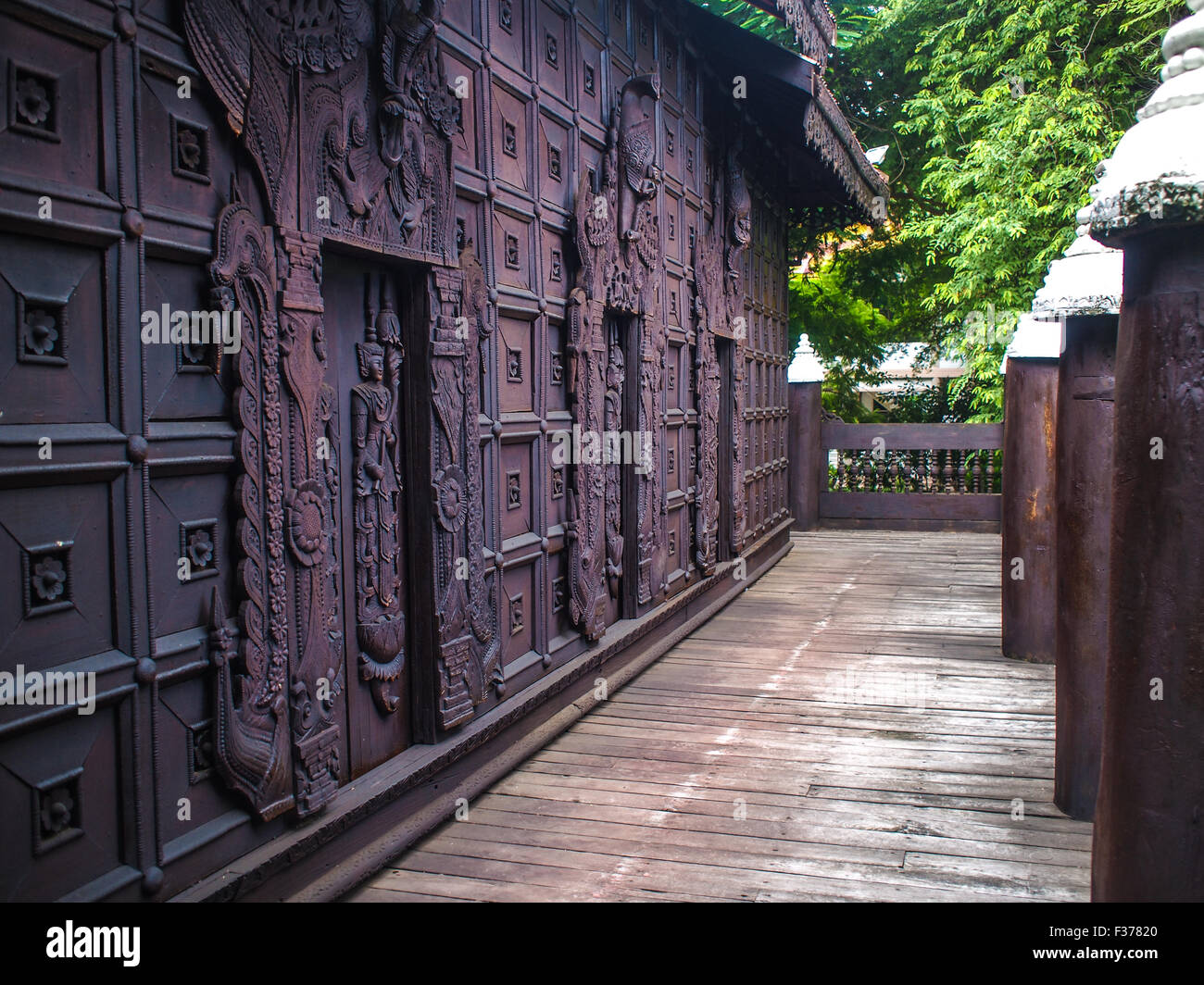 Bagaya Kyaung teak monastery, Inwa, Mandalay, Myanmar Stock Photo - Alamy