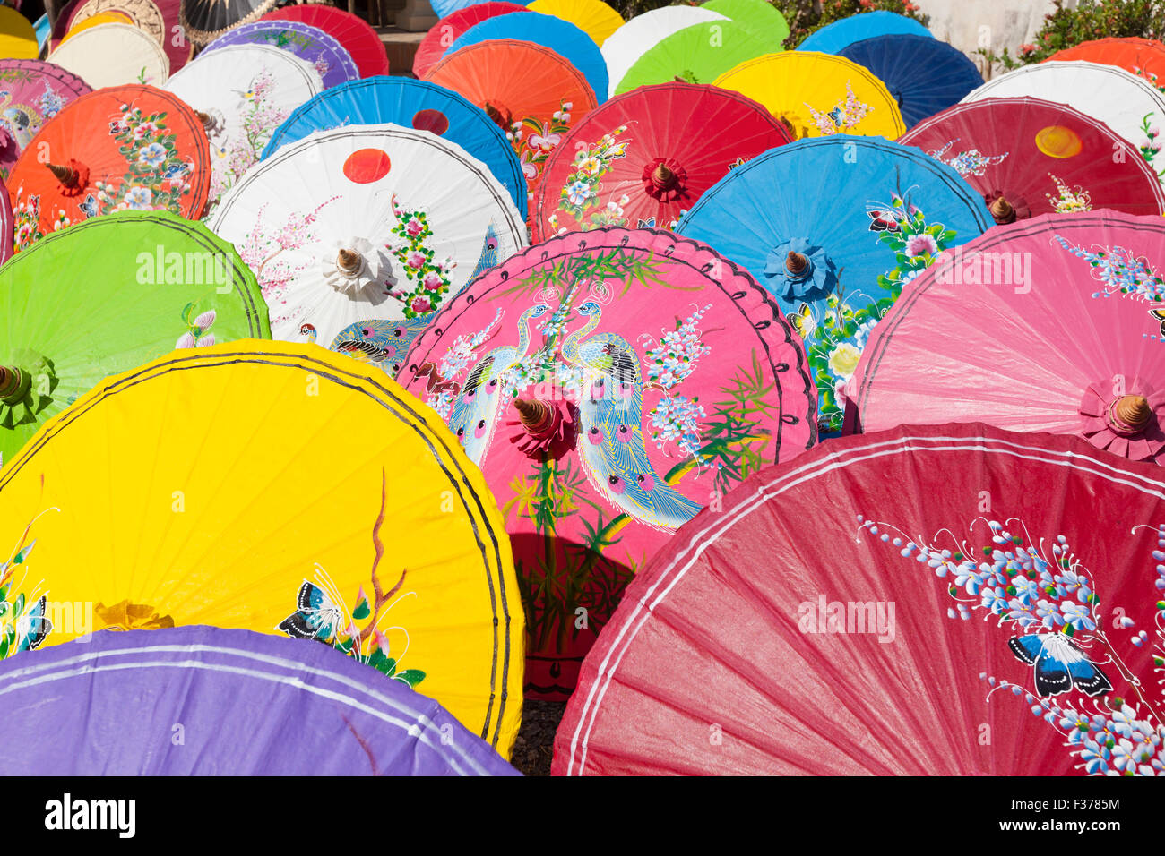 Traditional Handmade Thai Paper Parasols Stock Photos & Traditional ...