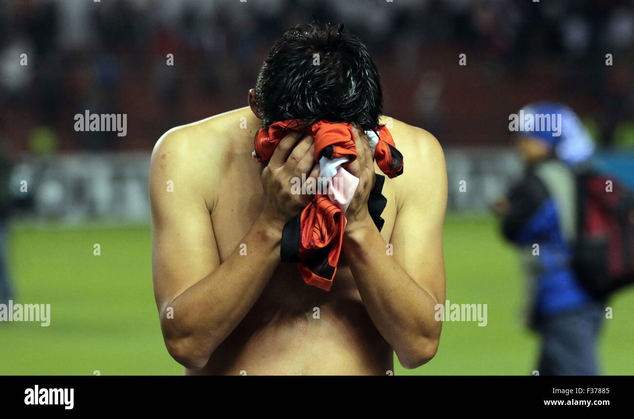 Quito, Ecuador. 30th Sep, 2015. Fernando of the Liga Deportiva ...