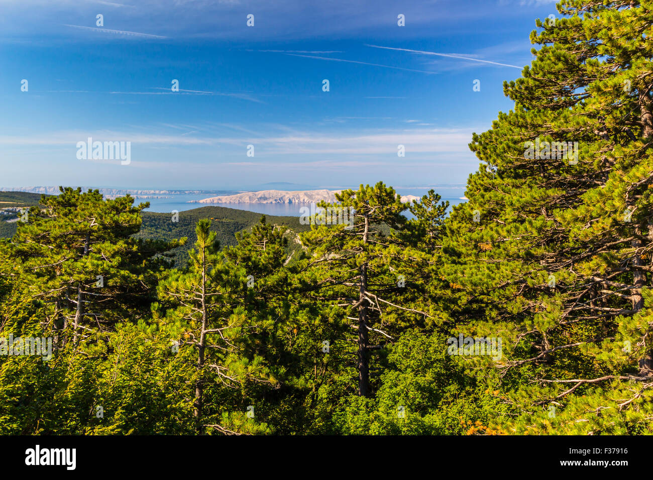 Beautiful coast and Adriatic Sea with Transparent Blue Water near Senj ...