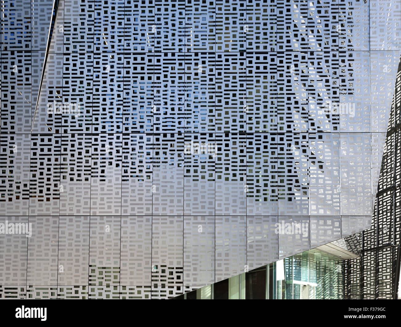 Detail of perforated screen. Faculty of Engineering + Information Stock ...