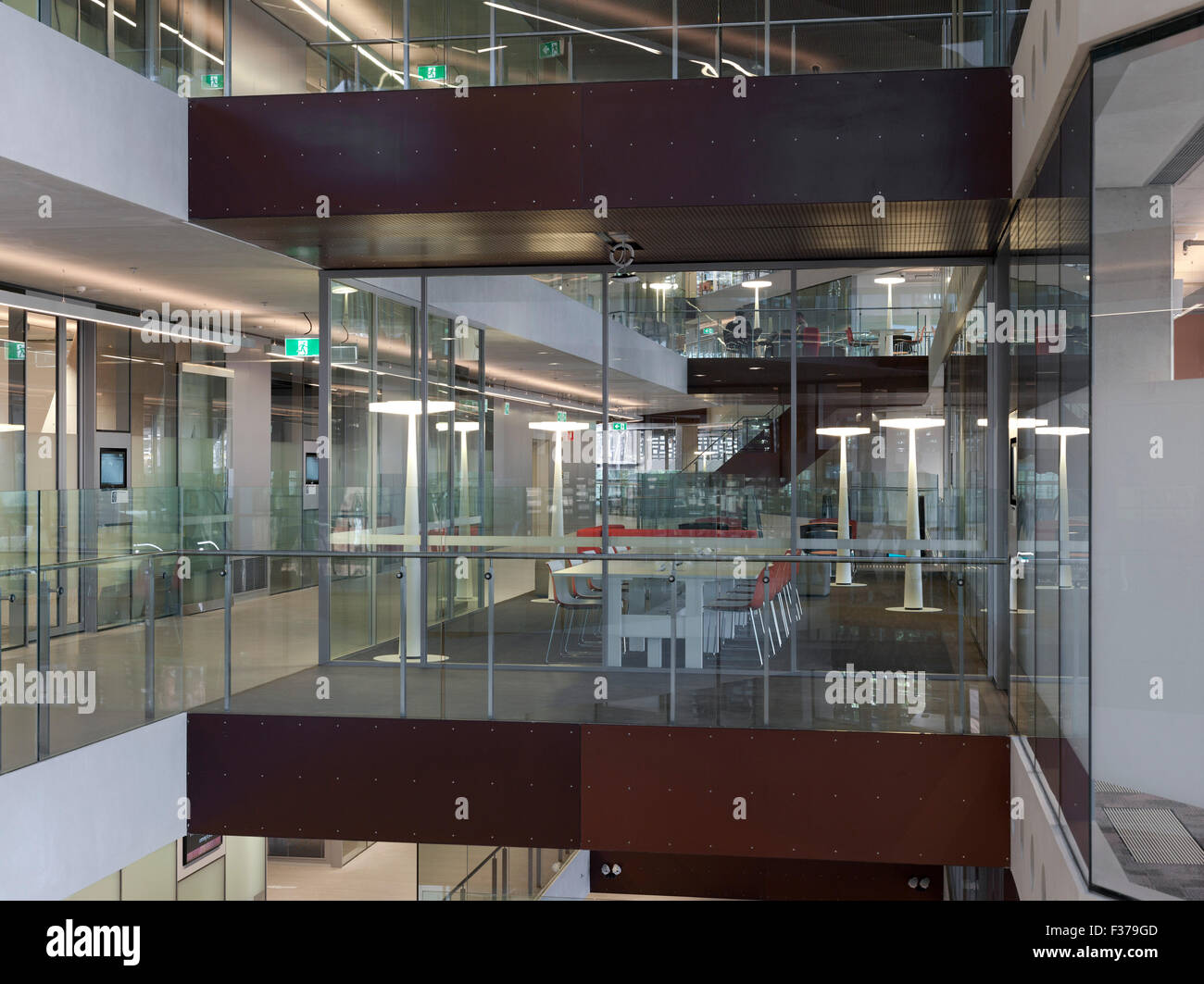 Interior view across atrium to work spaces. Faculty of Engineering ...