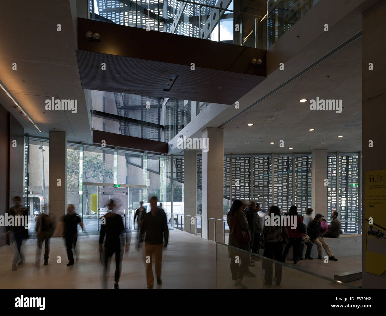 Interior entry with students. Faculty of Engineering + Information Technology, University of ...