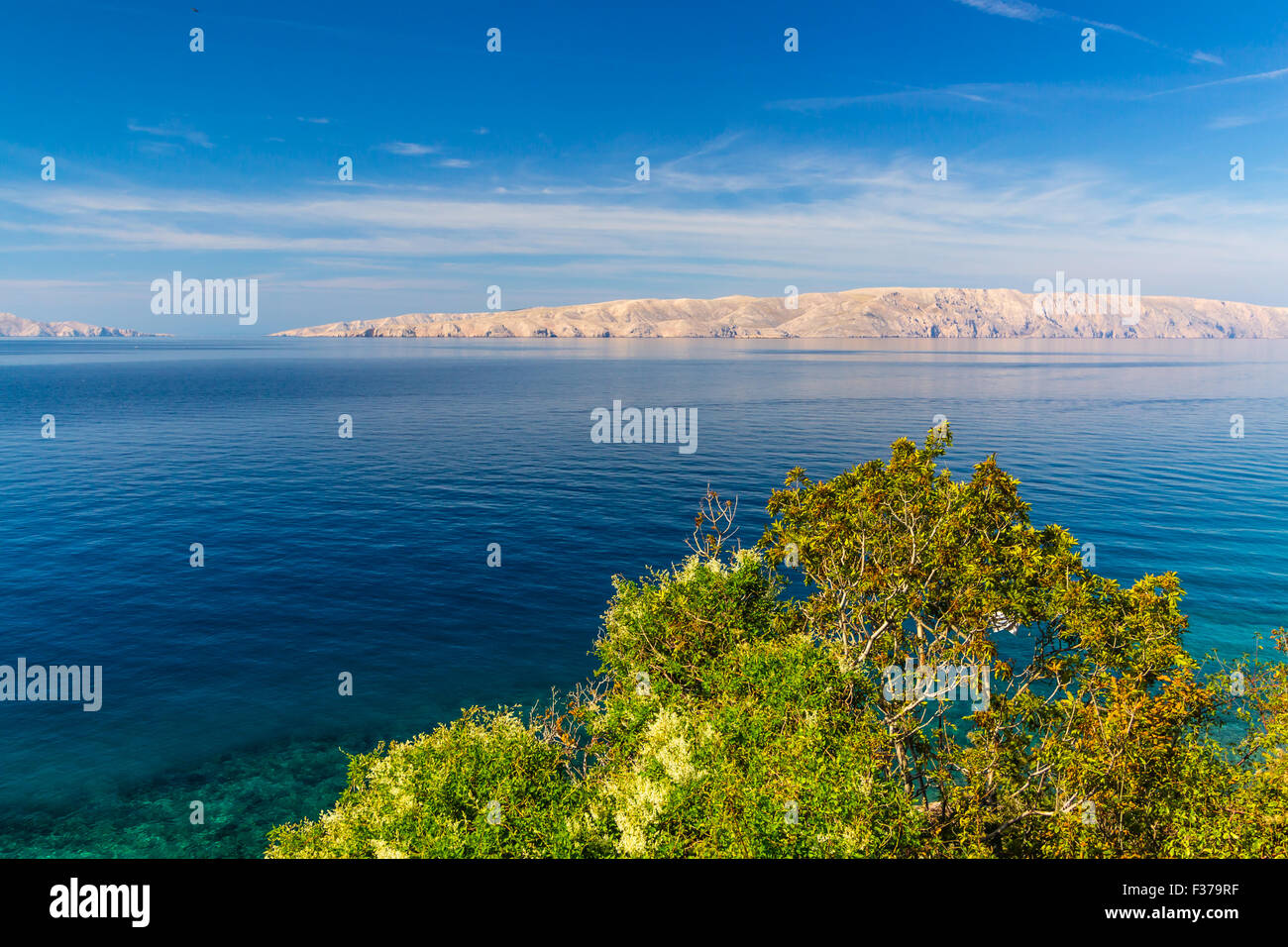 Beautiful coast and Adriatic Sea with Transparent Blue Water near Senj ...