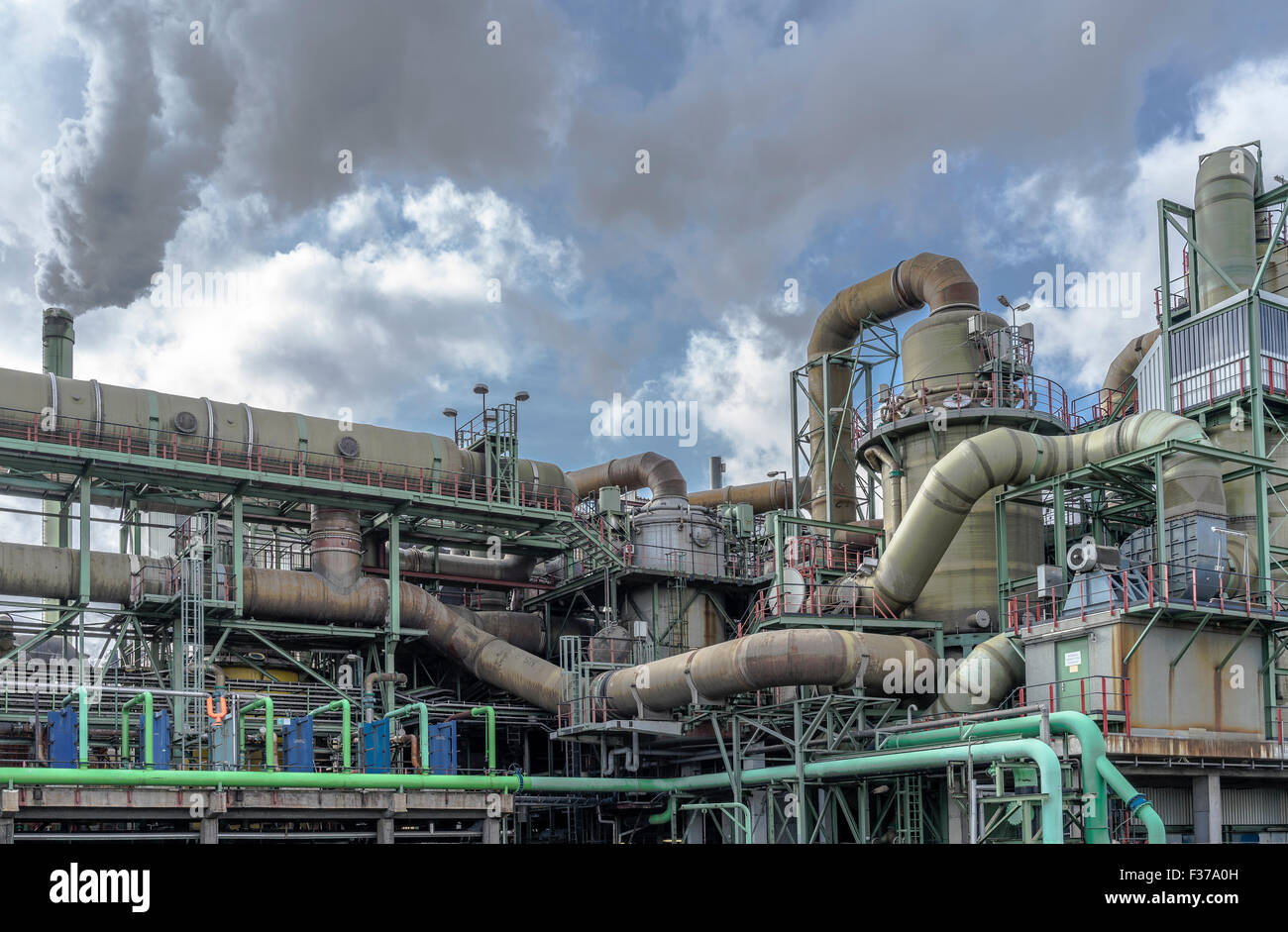 Industrial plant, copper production, Aurubis AG, Hamburg, Germany Stock ...