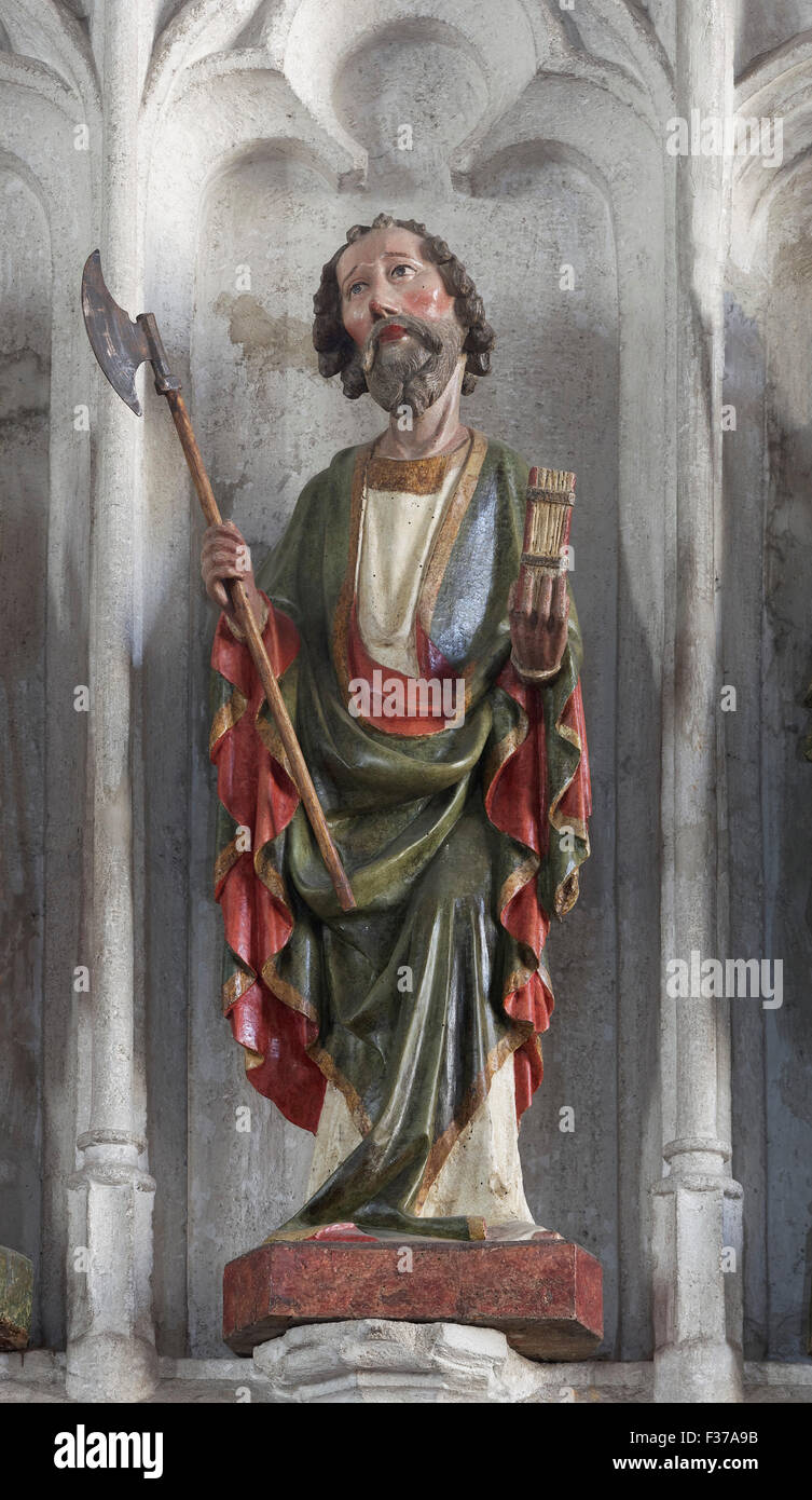 Apostle Matthias, Gothic wooden sculpture, parish church of St ...