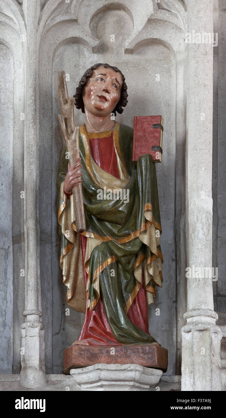 Apostle James the Less, Gothic wooden sculpture, parish church of St ...