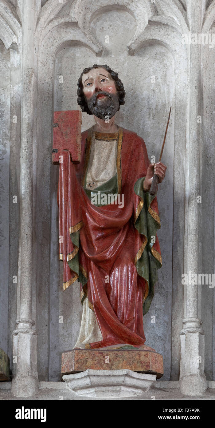 Apostle Bartholomew, Gothic wooden sculpture, parish church of St ...