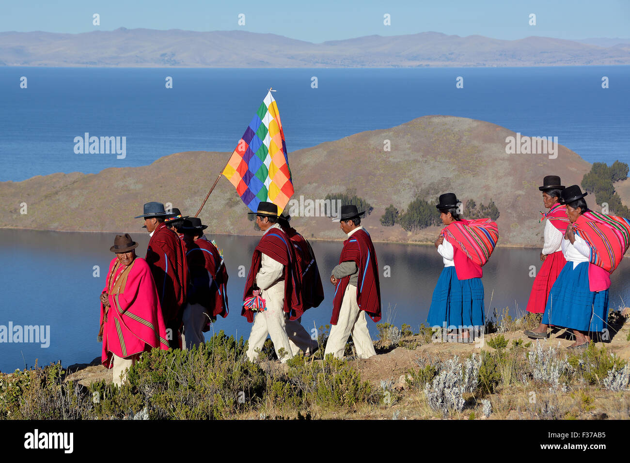 Indios procession in traditional clothing hi-res stock photography and ...