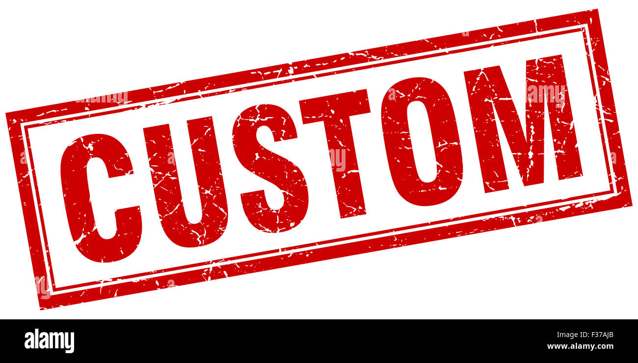 custom red square grunge stamp on white Stock Photo - Alamy