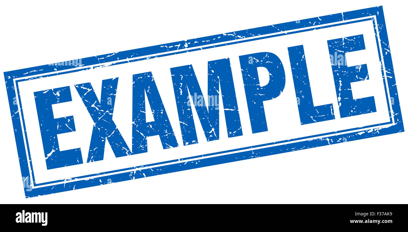 example blue square grunge stamp on white Stock Photo - Alamy